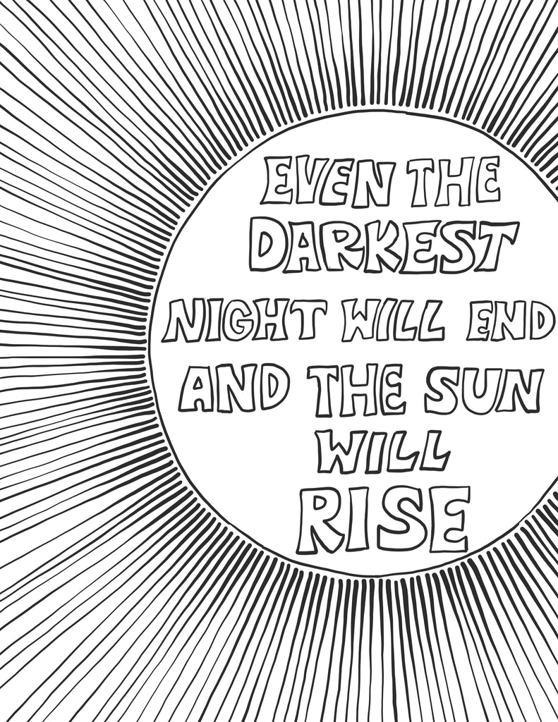 Coloring Page RISING SUN Instant Download | Molly Hatch