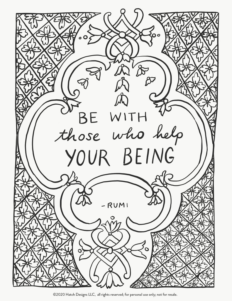 Coloring Page RUMI Instant Download | Molly Hatch