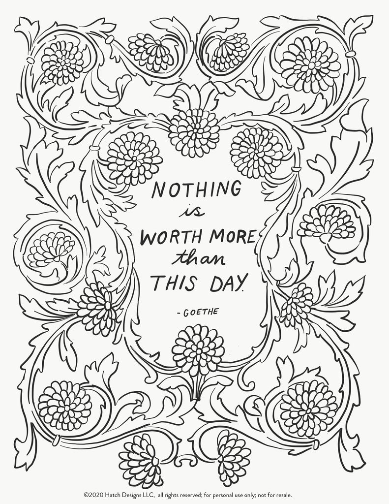 Coloring Page THIS DAY Instant Download | Molly Hatch